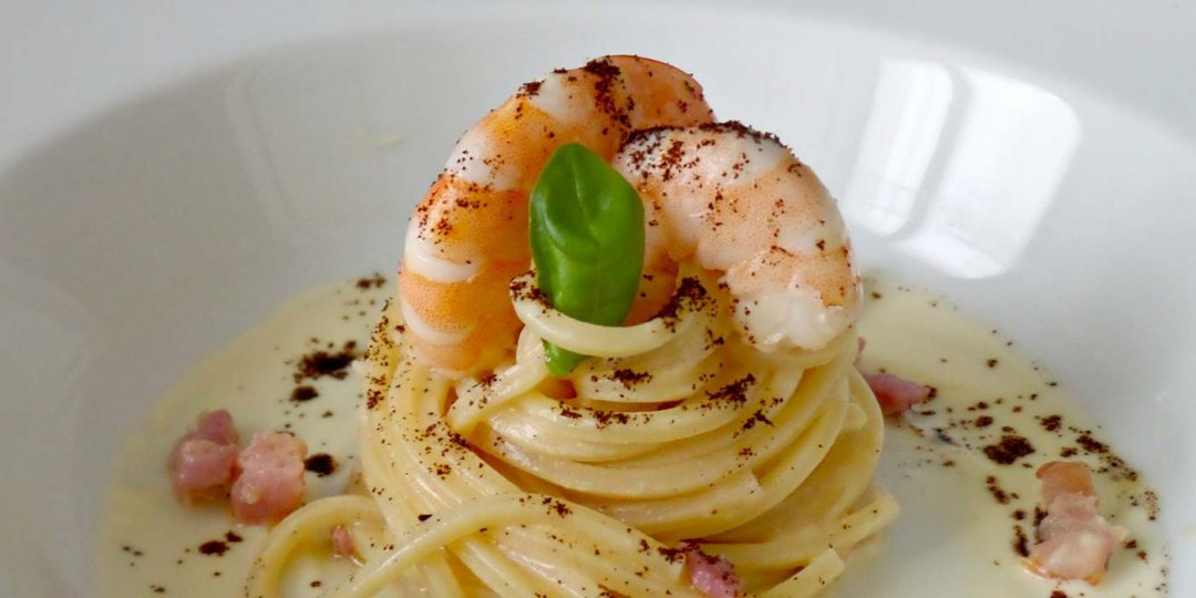 Spaghetto Quadrato alla carbonara di gamberi | La Molisana